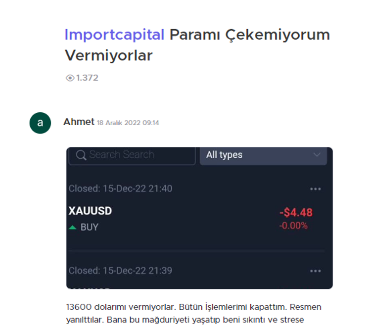 Import Capital Güvenilir mi? İnceleme & Şikayetler [2025] - Forex Şikayetler - Güncel Forex ...